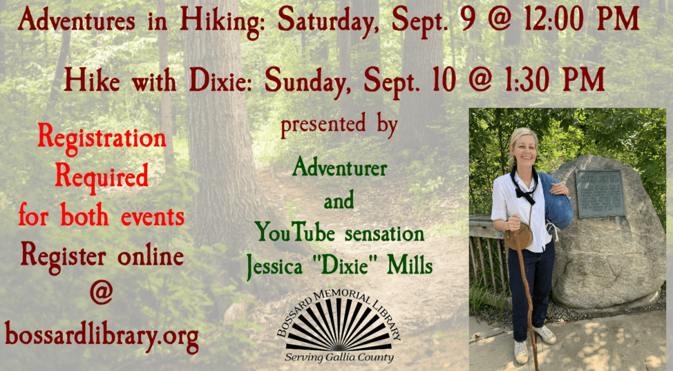 Hiking with Jessica "Dixie" Mills | Bossard Memorial Library